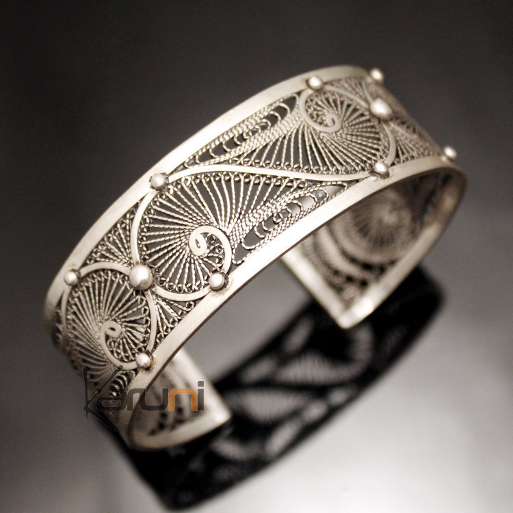 Bijoux Ethniques Orientaux Berbères Bracelet en Argent Massif ...